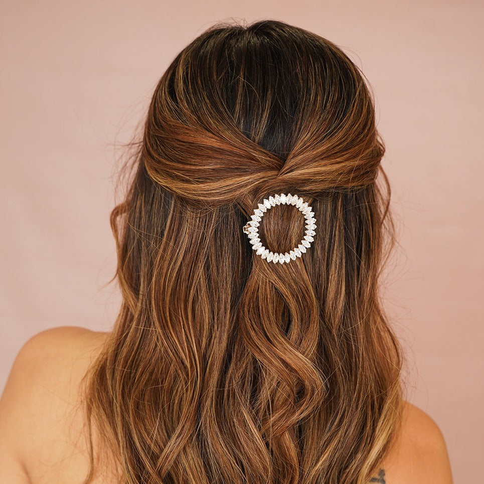 Circle Barrette | Crystal Barrettes for Thick Hair | Knot Me Pretty ...