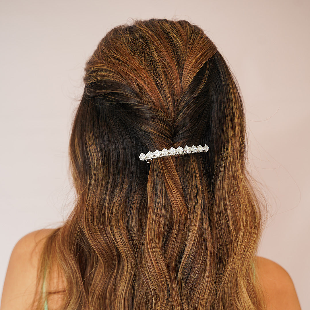 Lush Crystal Barrette | Non Slip Barrettes for Fine Hair | Knot Me Pretty